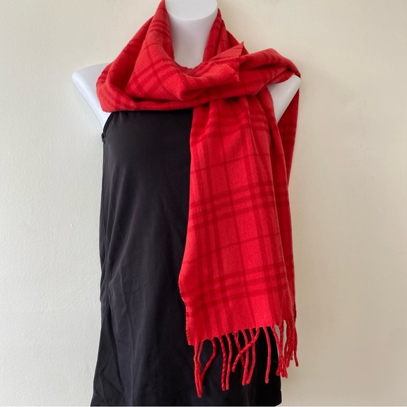 Accessories | Made In Scotland 10 Cashmere Scarf Red Fringe | Poshmark